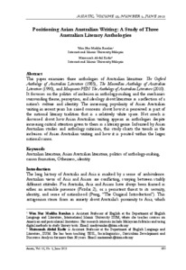 PositioningAsian Australian Writing: A Study of Three Australian ...