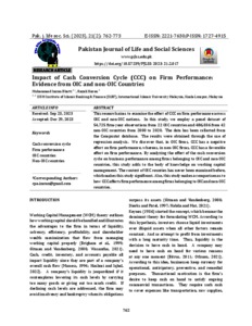 Impact of Cash Conversion Cycle (CCC) on firm performance: evidence ...