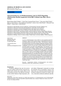 Identification and characterization of a 2, 2-dichloropropionic acid (2 ...